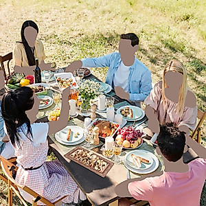 4 (pk) Yumchikel 14" x 7.5" Rose Gold Lace Rim Plastic Serving Trays & Platters | Heavy Duty Disposable Decorative Dessert Tray - Party Platters for Upscale Parties Weddings Brand: Yumchikel