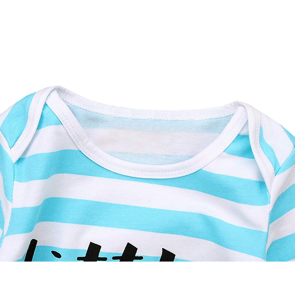 DPSKY Newborn Baby Sleeper Gowns & Headband Little Sister Brother Printed Striped Baby Sleeping Bag (blue)