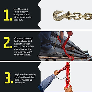 DC Cargo Heavy-Duty Ratcheting Chain Binder 5/16"-3/8", Load Binders with 5,400 lbs Working Load Limit - Chain Binders Ratcheting for Secure and Safe Transport (Pack of 2)