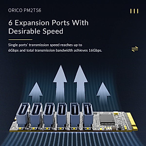 ORICO M.2 PCIe M Key to 6 x SATA 6Gbps Adapter Card for Desktop PC Support RAID-PM2TS6