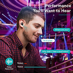 PALOVUE Wireless Earbuds Bluetooth Headphones, Wireless Earphones CVC8.0 Noise Cancelling Earbuds with Touch Control and 4 Mic for Clearer Call, Deep Bass Stereo in-Ear Headphones Qualcomm CSR Chip