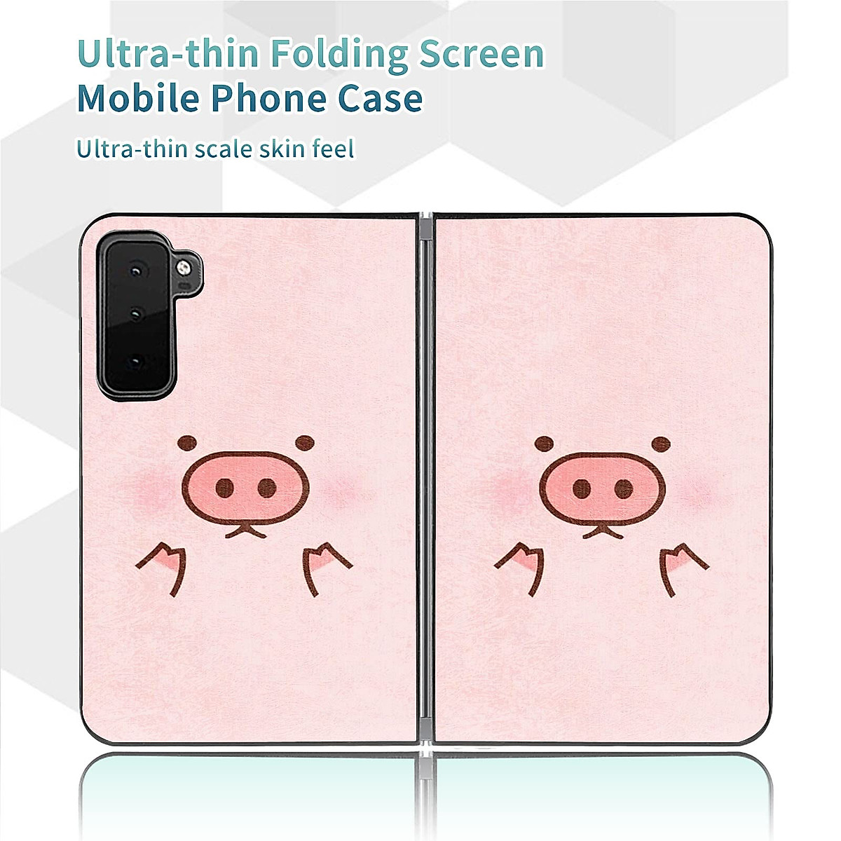 Case for Microsoft Surface Duo 2, BEOTIWAD Shockproof Non-Slip Hard PC Thin Protective Cover for Microsoft Surface Duo 2, Cute Pink Pig