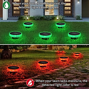TIJNN Solar Humidity Test Lights -8 Pack, Soil Moisture Monitoring, Automatic Switch IP65 Waterproof Sealing Structure, Suitable for Garden Landscape Decoration Buried Path Lights