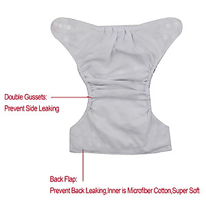 Ohbabyka Reusable Washable Baby Boys/Girls Pocket Cloth Diapers with 1pc Insert (Penguin+1 Insert)