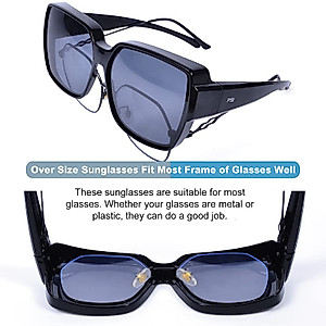 PSI Sunglasses Fit Over Glasses Polarized Sunglasses Large Big Sun Glasses 100% UV Protection for Women Men