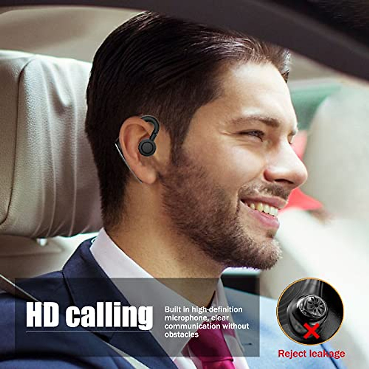 Bone Conduction Headphones Open Ear Headphones Noise Reduction Headphones Bluetooth Workout Headphones Open Ear Earbuds for Sports Over The Ear Headphones Wireless Bluetooth