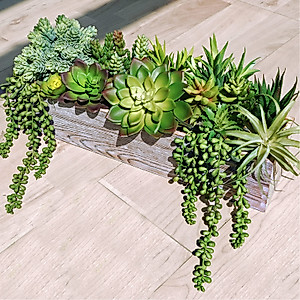 Winlyn 15 Pcs Artificial Succulents Unpotted Bulk Small Faux Succulent Plants Hanging Succulents Hops Aloe for Succulent Garden Wreath Floral Arrangement Indoor Outdoor Green Decor