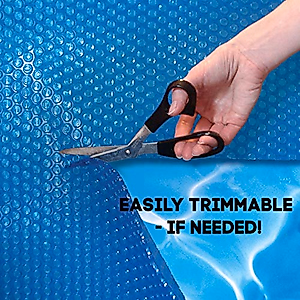 Harris C.R.S. Heat Retention Solar Covers for In-Ground Swimming Pools | Retain Sun/Solar Heat by Lowering Your Evaporation Rate Up to 75% | (14' x 28', Heavy Series Blue)