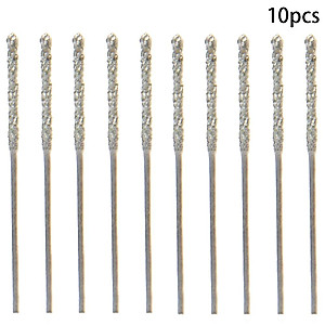 Auniwaig 10PCS 0.03-Inch Diamond Twist Drill Bits 0.8mm High Speed Steel HSS for Glass Sea Shells Stone