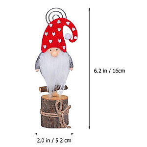 PRETYZOOM 4pcs Christmas Gnomes Place Card Holder Table Number Holders Table Picture Holder for Christmas Party Favors Gifts