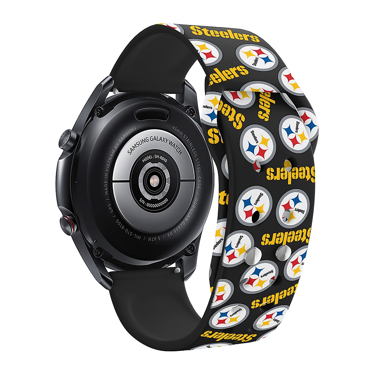 Game Time Pittsburgh Steelers Quick Change HD Watch Band Compatible with Samsung and More (Random 20mm Short)