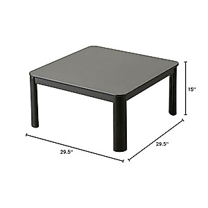 KEN JAPAN KB-75US(BK) Kotatsu Heater Table with 120V Electric Heater Low-Lying Dining and Work Desk Square W29.5xD29.5xH15inches Table top Surface Reversible Gray Brown Color Home and Living