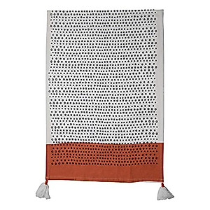 Foreside Home & Garden Multicolored Polk Dot 27 x 18 Inch Screen Printed Kitchen Tea Towel with Hand Sewn Tassels