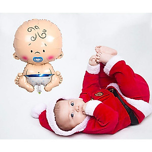 Huture 2PCS 30"x20" International Welcome Baby Shape Jumbo Mylar Foil Balloon Boy Girl Latex Helium Balloons Great for Baby Shower Pregnancy Gender Reveal Wedding Birthday Party Decor Supplies