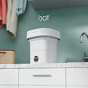 iJoy Portable Washing Machine Large Capacity Mini Portable Washing Machine for Dorms, Apartments and Hotels - Deep Cleaning Small Washing Machine for Underwear and Small Clothes. (White 12L)
