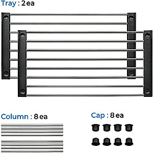 Carrotez Stackable 2 Pack Pantry Cabinet Organizer, Pantry Organization and Storage, Cabinet organizers and Storage, Pantry Storage Shelf Organizer, Kitchen Cabinet Organizer, Black 15.7 x 7.8 x 6.1"