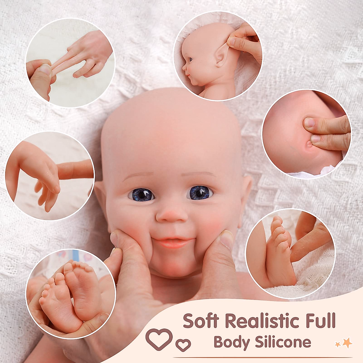 JIZHI Reborn Baby Dolls, 2PCS Lifelike Silicone Toddlers - 16&20-Inch Soft Vinyl & Full Body Silicone Dolls