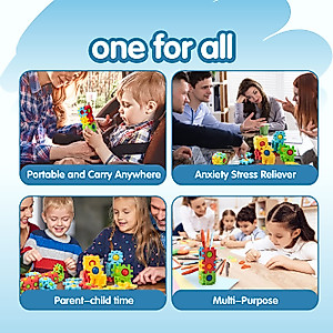 Push Bubble Fidget Toys,Building Blocks Play Set,Puzzle Game with Popping Sound Silicone Sensory Toy,Anxiety Stress Reliever,Brain Teaser Fidget Toys for Kids Teens Adults Autism ADHD (48PCS)