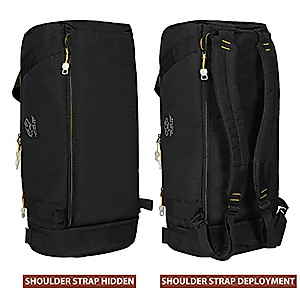 Gym Duffle Backpack for Men Women with Shoes Compartment,Travel Weekender Carry-On Bags with Detachable Back Pack Straps,Water Resistant Rucksack Daypack for Traveling Overnight Climb Sports,Yellow