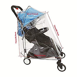 Universal rain Cover for Strollers, with Reflective Edges for Safe Walking at Night, Thick and Resistant to pollutants