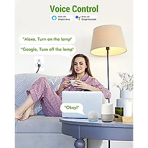 Aubess Smart Plugs with Energy Monitoring, Smart Plugs That Work with Alexa & Google Assistant, Smart Home Wi-Fi Outlet with 7 Days Programmable Timer, Powerd by VeSync APP, 10Amp, 1200W Max, White