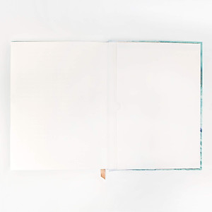 DesignWorks Ink Sueded Paper Journal Notebook with 160 Lined Pages, Ribbon Bookmark, and Storage Pocket for Work, Writing, Journaling, 5.75" x 8.125" -Teal Marbled