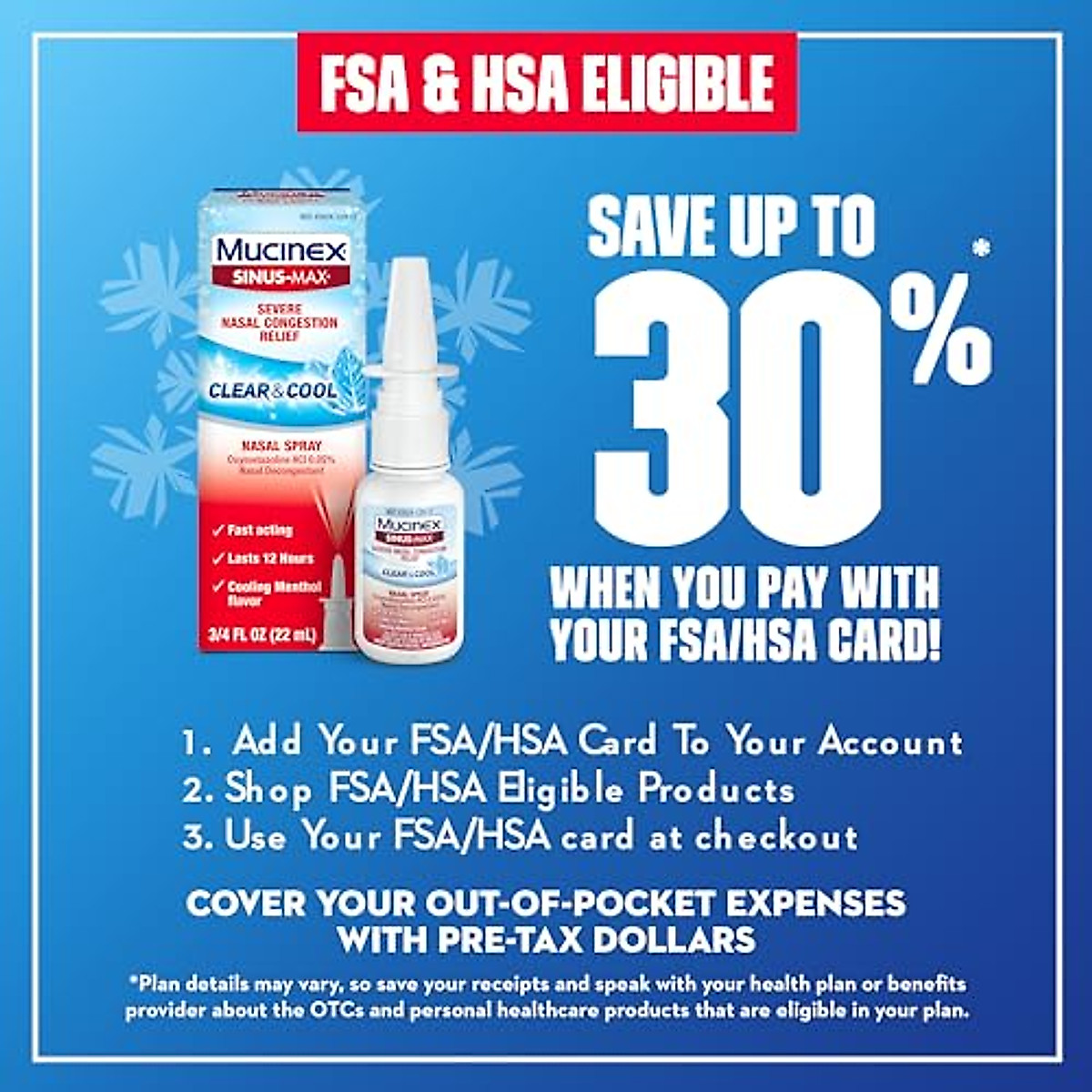 Mucinex Sinus-Max Nasal Spray Decongestant, 12 Hour Over-The-Counter Medication Nose Spray for Sinus Relief, Nasal Decongestants For Adults & Sinus Congestion, Cooling Menthol, 0.75 Fl Oz (Pack of 3)