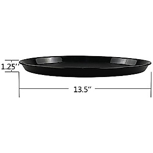 Wekioger Plastic Round Serving Tray, 13.5-Inch, Set of 3 (White, Black, Grey)