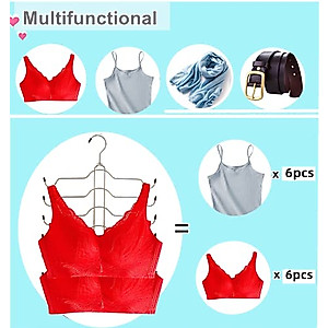 GXLQIJU Tank Top Hangers Space Saving Hangers 360° Rotating Hook,Closet Organizer for Bras,Tank Tops,Cami,Belts,Ties,Bathing Suits, Swimwear (Silver, 1 Pack)