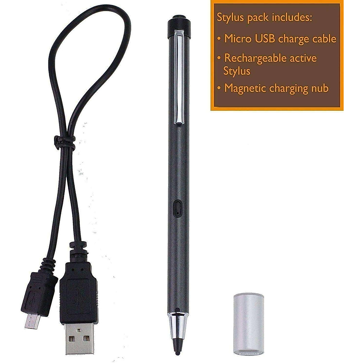 Broonel Grey Rechargeable Fine Point Digital Stylus - Compatible with Samsung Galaxy Tab A7 Lite 8.7", Wi-Fi Tablet