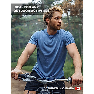 Merino.tech Merino Wool T-Shirt Mens - 100% Organic Merino Wool Undershirt Lightweight Base Layer (Heat Black, Medium)