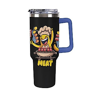 Banana BBQ Meat 40 Oz Tumbler Insulated Stainless Steel Water Bottle Travel Mug Car Cup with Handle And Straw
