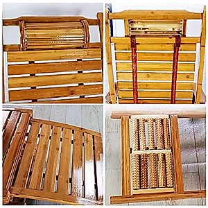 BROHN Lounge Chair, Outdoor Patio Woodenl Rocking Chair, Padded Modern Rocker Chairs with Cushion, Support 440lbs for Porch, Deck, Balcony or Indoor Use