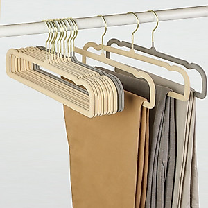 Gold Velvet Hangers 20 Pack,Velvet Pants Hangers with Gold Hook,Non-Slip Gold Velvet Hangers,Space Saving Slim Hangers 13.77inch