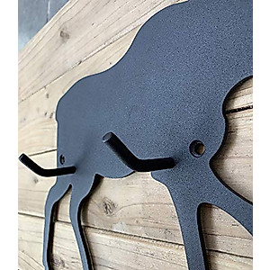 ABLinox Moose Hooks for Hanging, Bath Towel Hooks, Rustic Hooks, Black Metal Country Farmhouse Décor