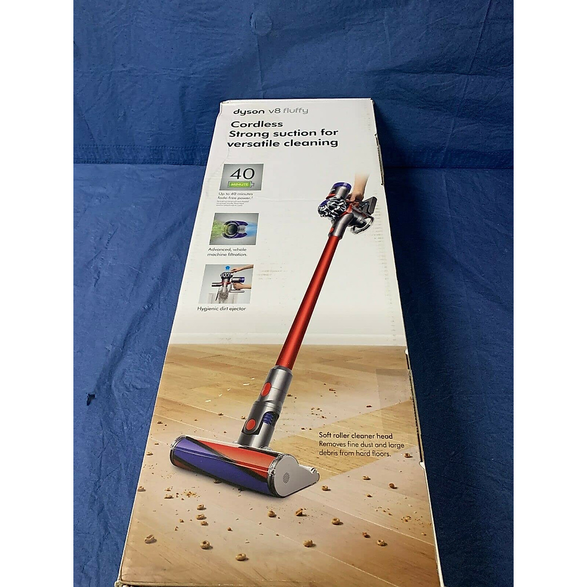 Dyson V8 Fluffy Cordless Vacuum Cleaner/Soft Roller Cleaner Head, Mini Soft dusting Brush,Crevice Tool,Mini Motorized Tool, Combination Tool with Docking Station