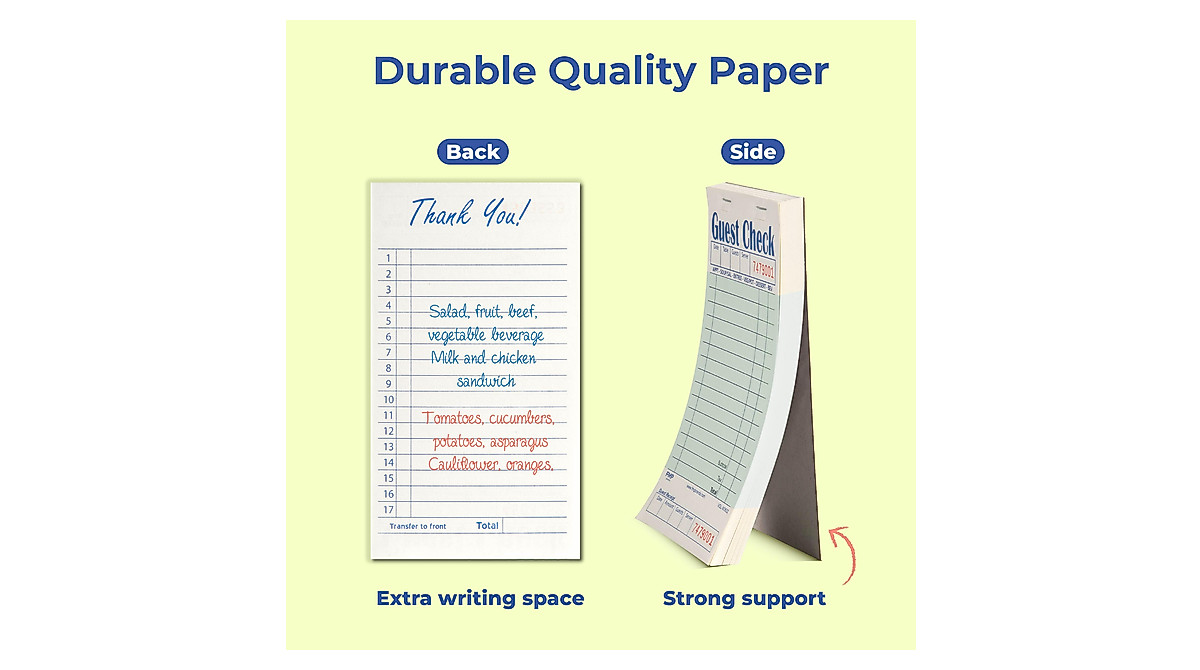 Server Note Pads - 10 Books of Guest Checks for Restaurants