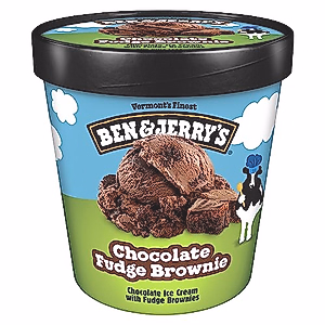 Ben & Jerry's Chocolate Fudge Brownie Ice Cream Pint Non-GMO 16 oz