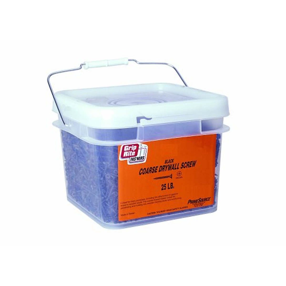 Prime Source, Black, Grip-Rite 212CDW25BK 8-by-2-1/2-Inch Coarse Thread Drywall Screws with Bugle Head, 25-Pound Bucket, 2.5 inches