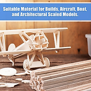 Balsa Wood Sticks 1/8 x 1/8 x 12 Inch Hardwood Square Dowels Unfinished Wooden Strips for DIY Molding Crafts Projects Making (150 Pieces)