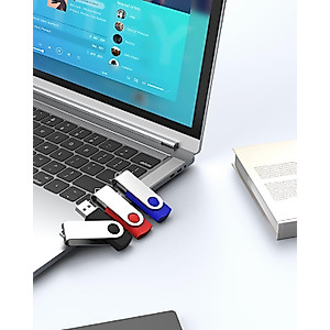 Aiibe 128GB Flash Drive 3.0 3 Pack 128GB USB 3.0 Flash Drive Thumb Drive USB Drive 128GB Jump Drive Memory Stick 128GB Flash Drives (128G, 3 Mixed Colors: Black Blue Red)