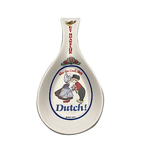 Decorative Ceramic Kitchen Spoon Rest by E.H.G | Dutch "Eet Smakelijk"