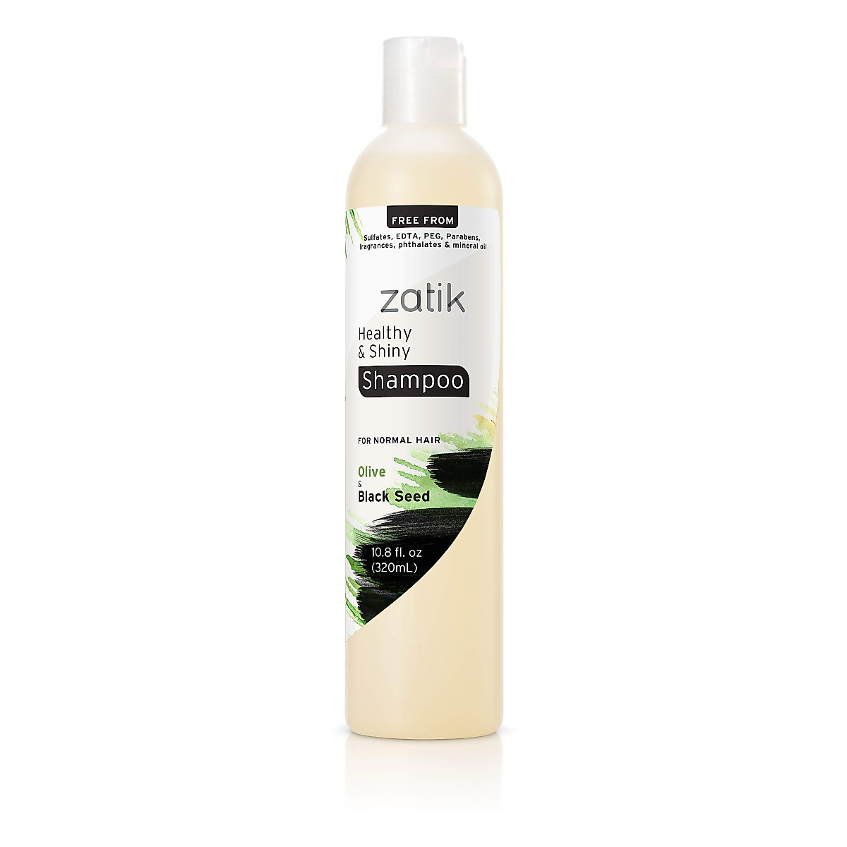 Zatik Naturals - Healthy & Shiny Shampoo and Conditioner set, with Olive and Black Seed, Voluminizing and Safe for Color Treated Hair - one of each 10.80 fl oz.