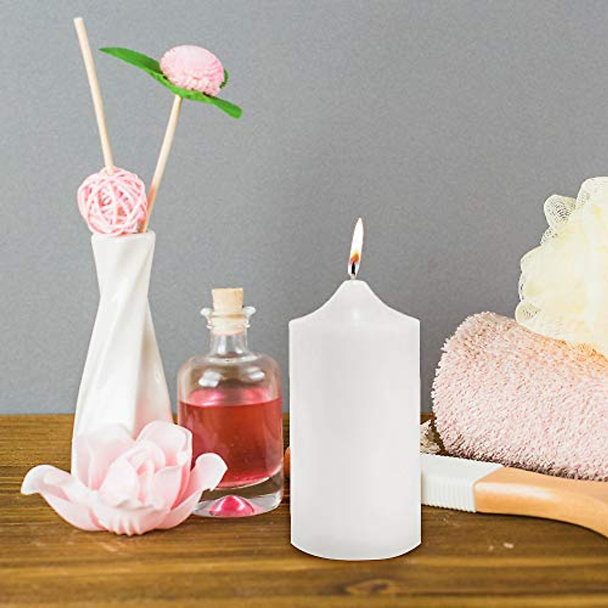 Super Z Outlet 3" x 6" Unscented White Pillar Candle for Weddings, Home Decoration, Relaxation, Spa, Smokeless Cotton Wick. (1 Candle)