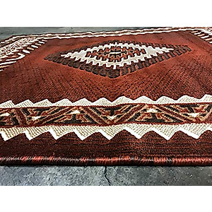 Kingdom South West Native American Area Rug Rust Brown Beige Design D143 (5 Feet 2 Inch X 7 Feet)