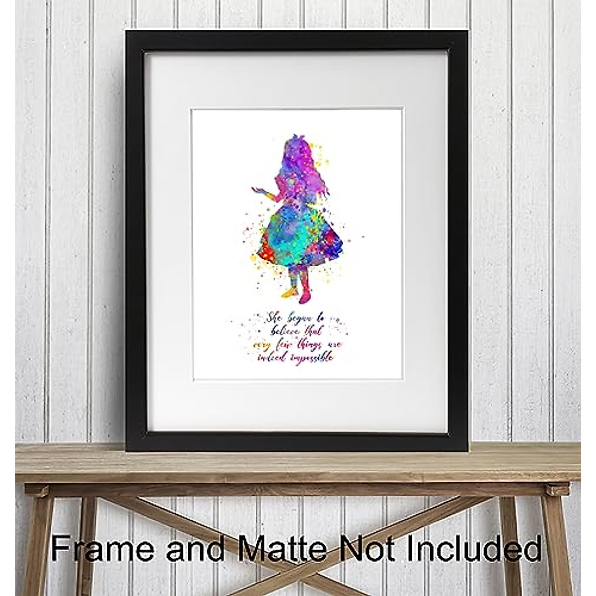 Motivational Quotes For Girls Room 11x14 - Alice in Wonderland Theme - Inspirational Quotes Wall Art for Women - Girls Bedroom Decor - positive affirmation - Positive Sayings Poster - Teen Girls Room