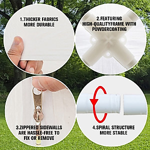 BELANITAS Event Tent with 8 Sidewalls Heavy Duty Wedding Tent for Parties 10x30 Party Tent with Windows, Zipper Doors,Ropes and Nails for Home Birthday Graduation Ceremony,White