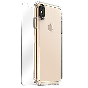 SaharaCase-Crystal Series Case Cover with Tempered Glass Kit Shockproof Heavy Duty Military Grade Drop Tested Apple iPhone Xs MAX 6.5" (2018) Clear