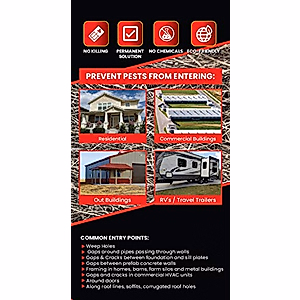 PESTPLUG - 100% Stainless Steel Wool, Large DIY KIT, Rodent Barrier/Fill Fabric - Use to Block Mice, Rodents and Flying Insects. Does NOT Rust! Plug or Fill Holes, Cracks and Gaps Home, Farm, RV's