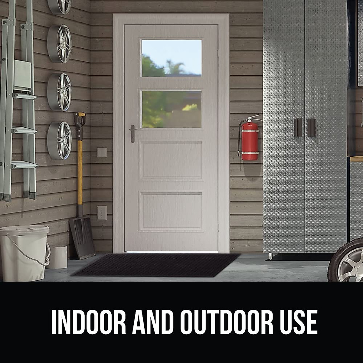 Gorilla Grip 100% Waterproof Ultra Absorbent Moisture Guard Doormat, Absorbs Up to 5.7 Cups of Water, Stain and Fade Resistant, Spiked Rubber Backing, All Weather Door Mat, 2 Pack, 35x23, Black